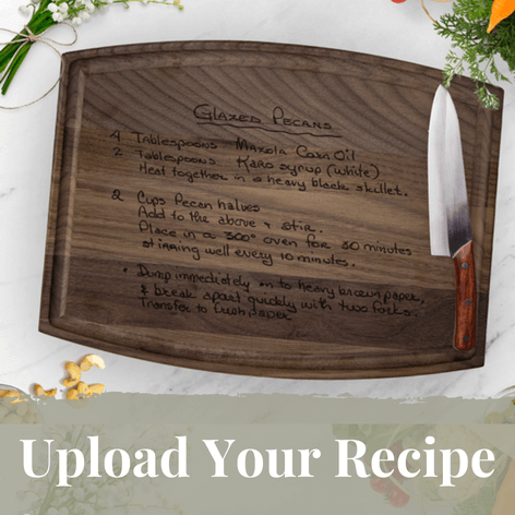 Upload Your Recipe Cutting Board – Handwritten & Digital Engraving | 904Custom